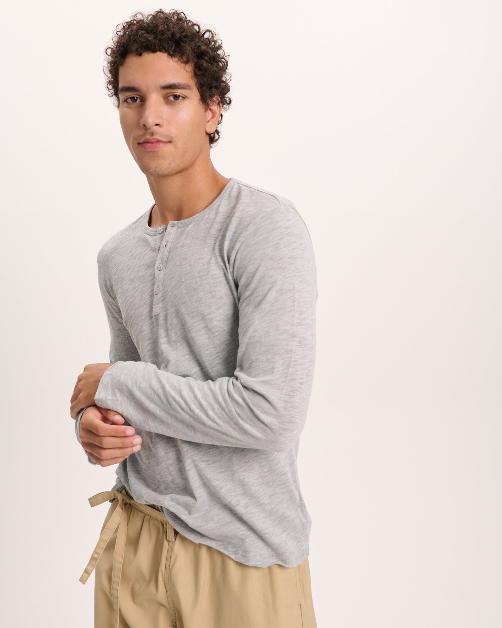 ATM ANTHONY THOMAS MELILLO men's slub jersey destroyed wash henley top